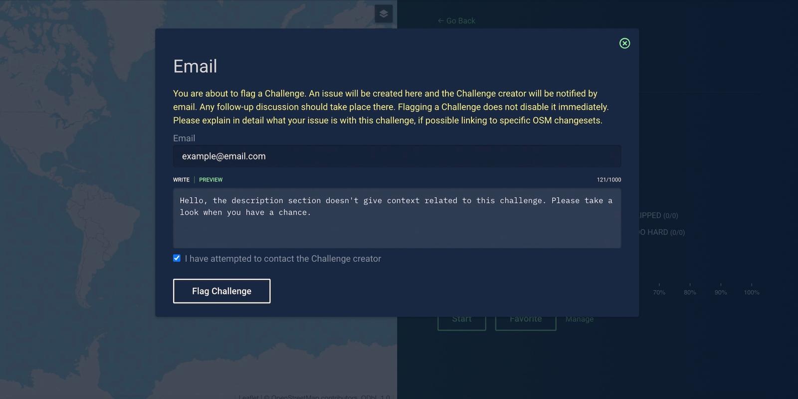 Introducing our Flag/Report a Challenge Feature | The MapRoulette Blog